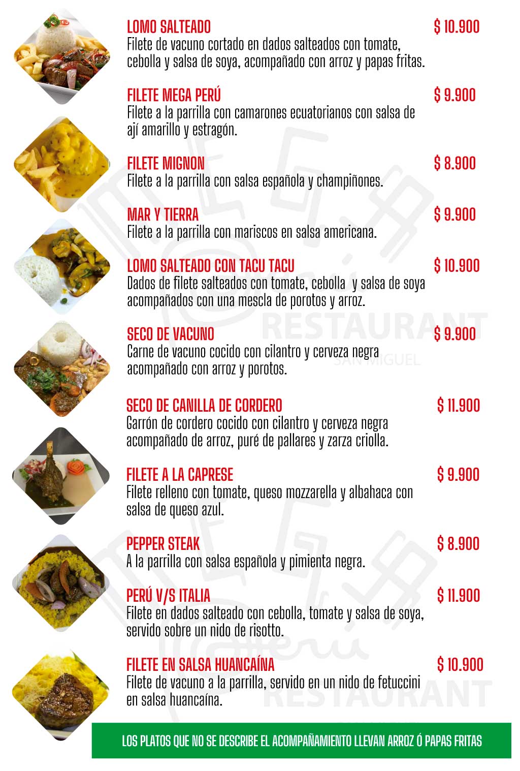 Carta – Mega Perú Restaurant